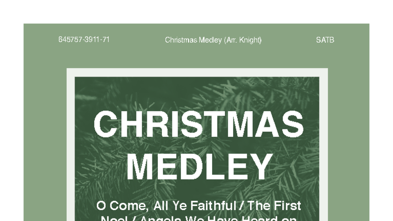 Christmas Medley SATB Arr. by Bradley Knight - Studocu