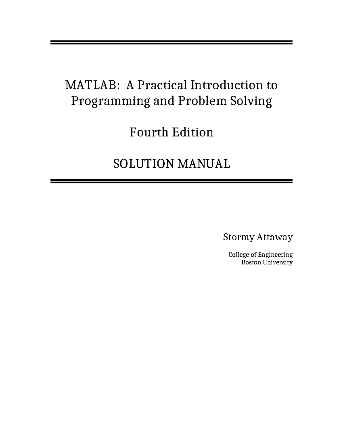 Solutions C3-5 - MATLAB Exercises for Chapters 3, 4, and 5 - Studeersnel
