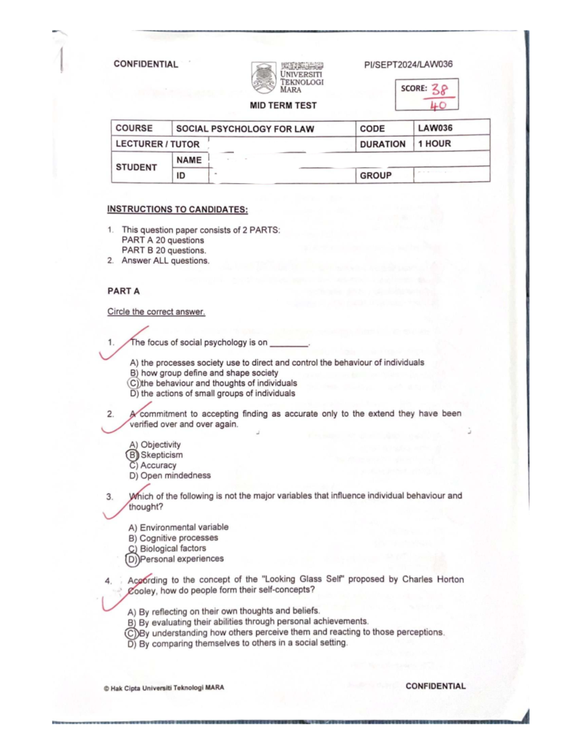 LAW036 Social Psychology Midterm Test Questions and Answers - Studocu