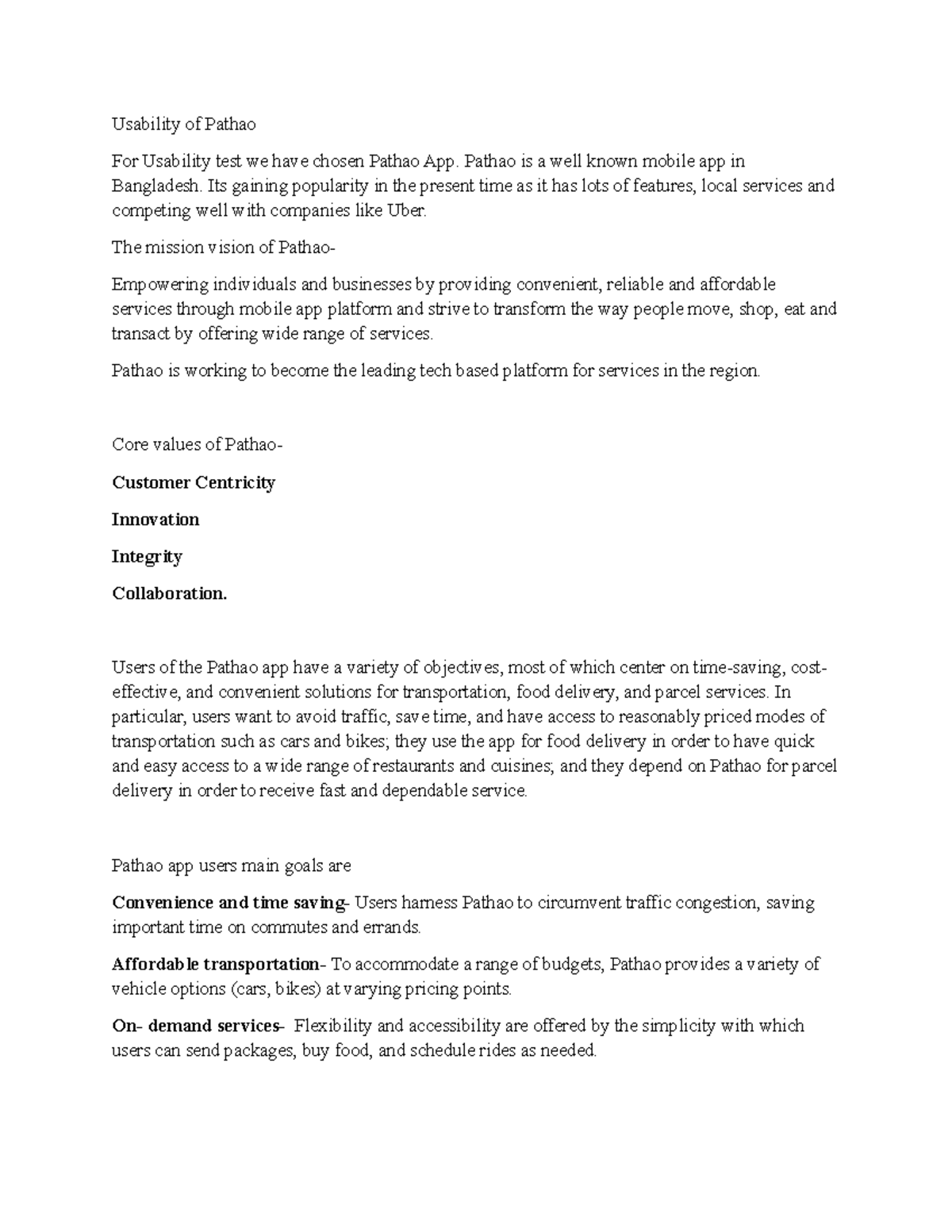 Usability of Pathao App: User Goals and Experience Analysis - Studocu