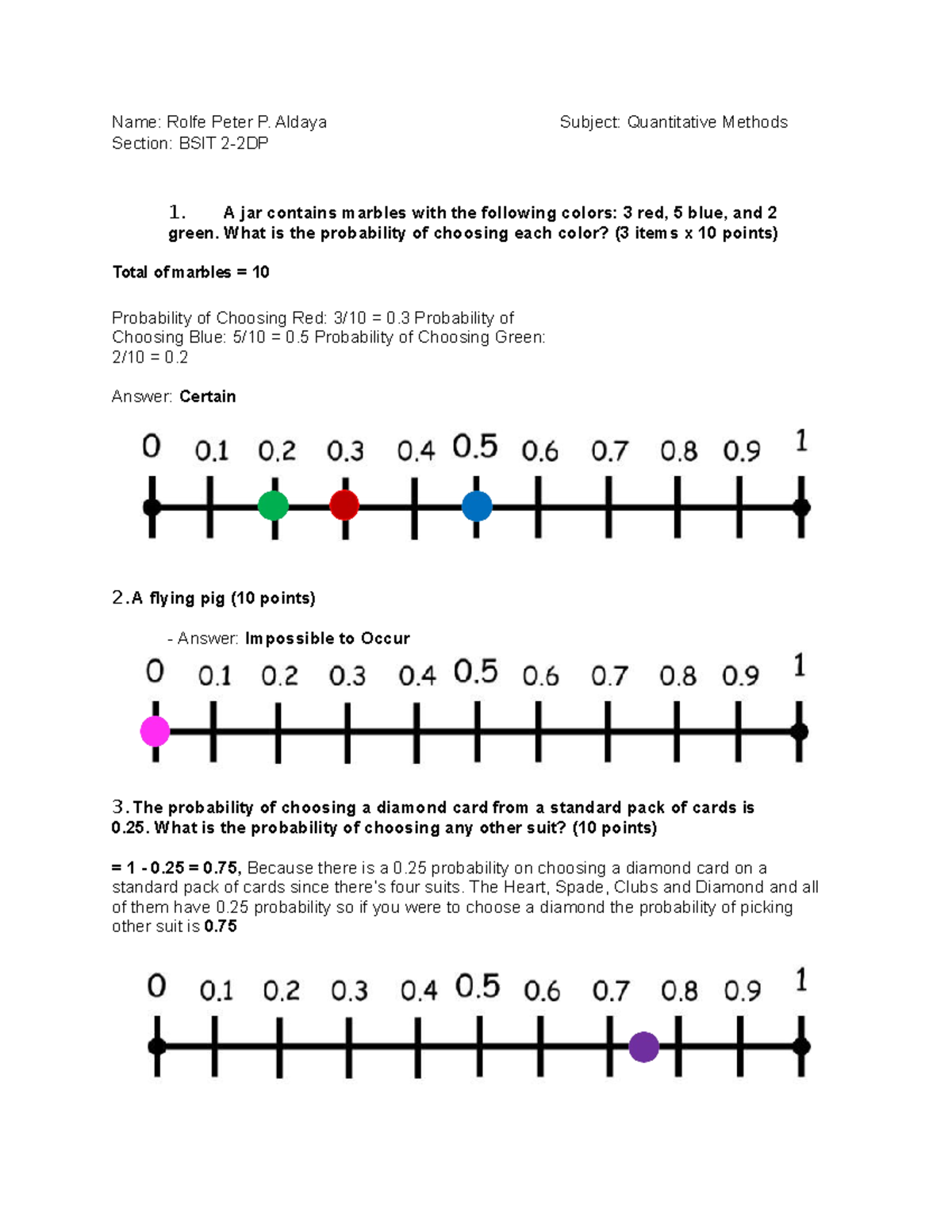 BSIT Quantitative Methods 1: Probability Problems & Solutions - Studocu
