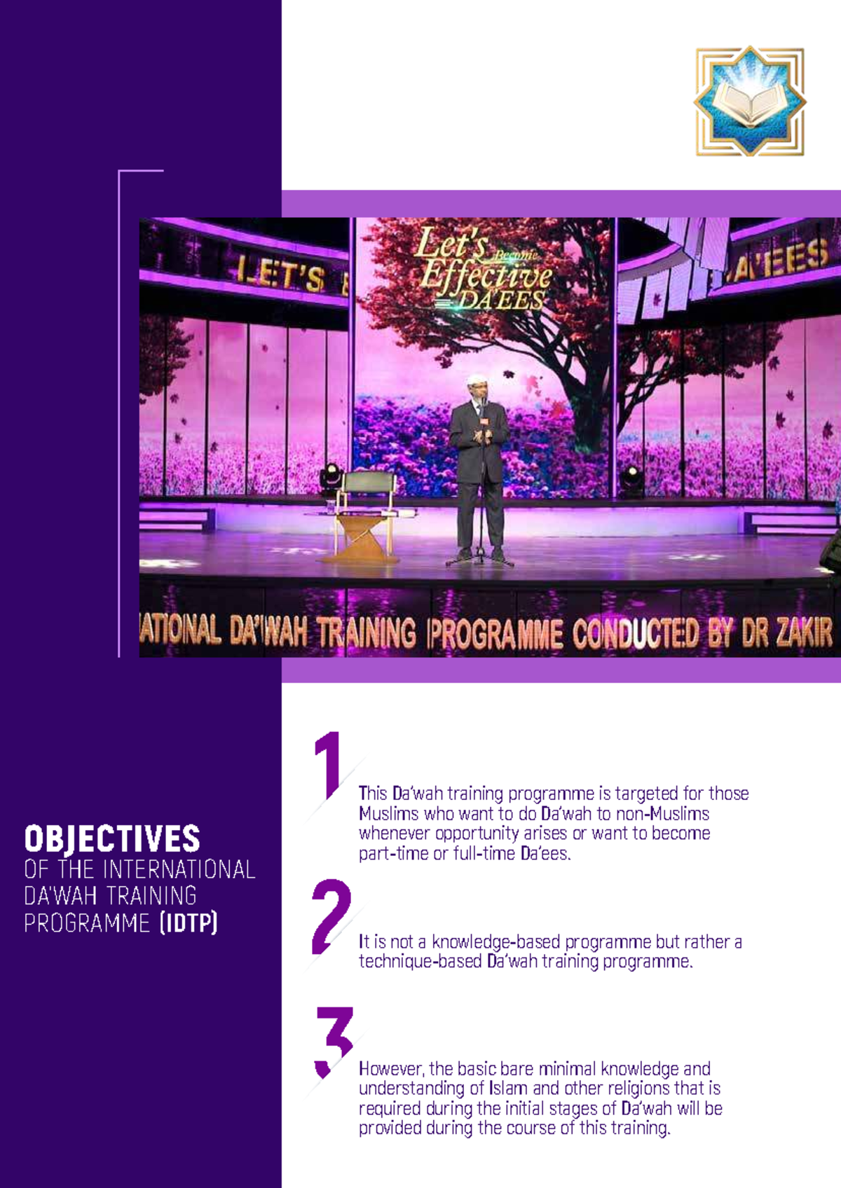 Objectives and Duration of the International Training Programme (IDTP ...