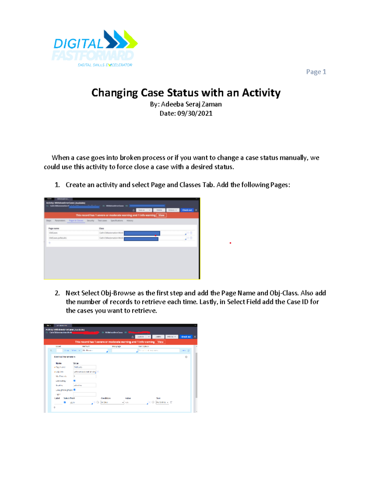 Changing Case Status with Activity: A Step-by-Step Guide - Studocu