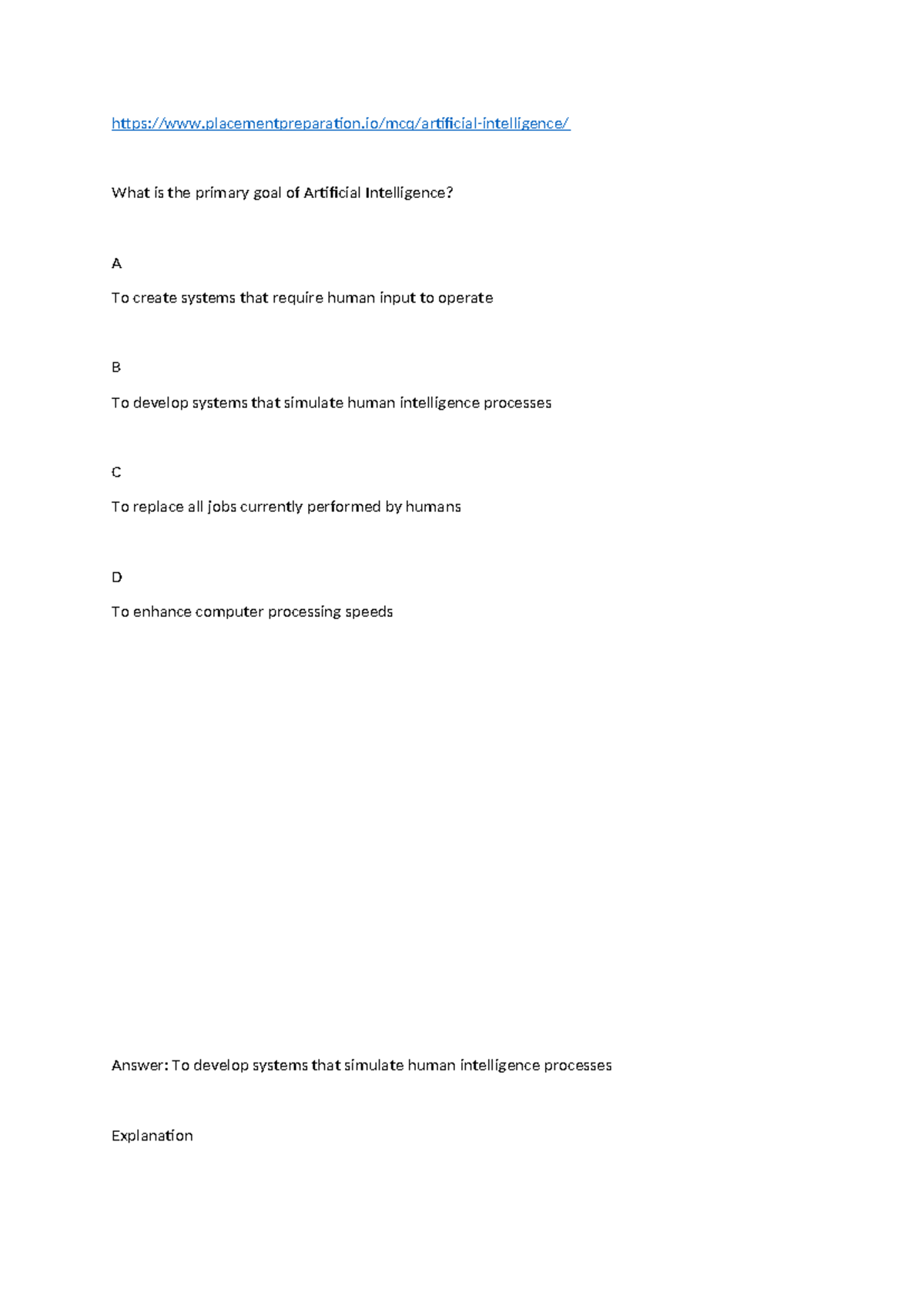 AI MCQs 11 - COMPUTER INFORMATION: Understanding Key Concepts - Studocu