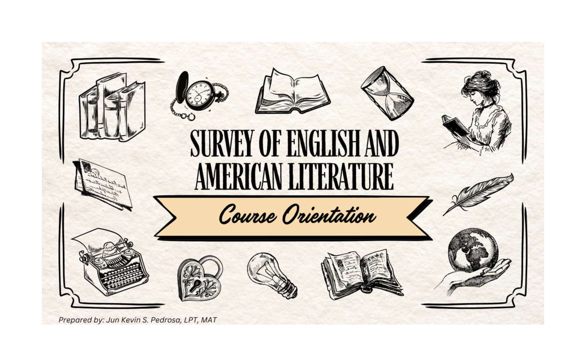 ENG 13: Intro to English & American Literature Course Overview - Studocu