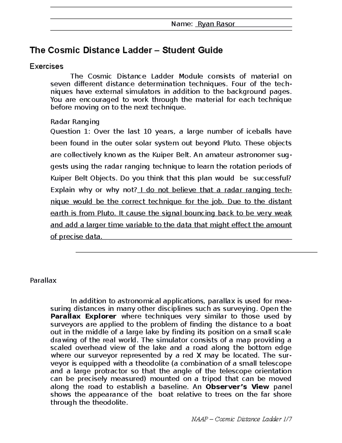 Cosmic Distance Ladder Exercises – Lab 5 Guide - Studocu