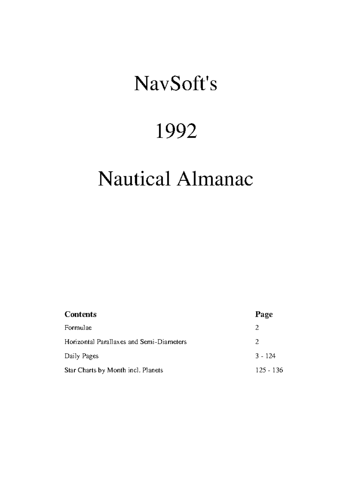 1992 Nautical Almanac - Essential Navigation Guide - Studocu