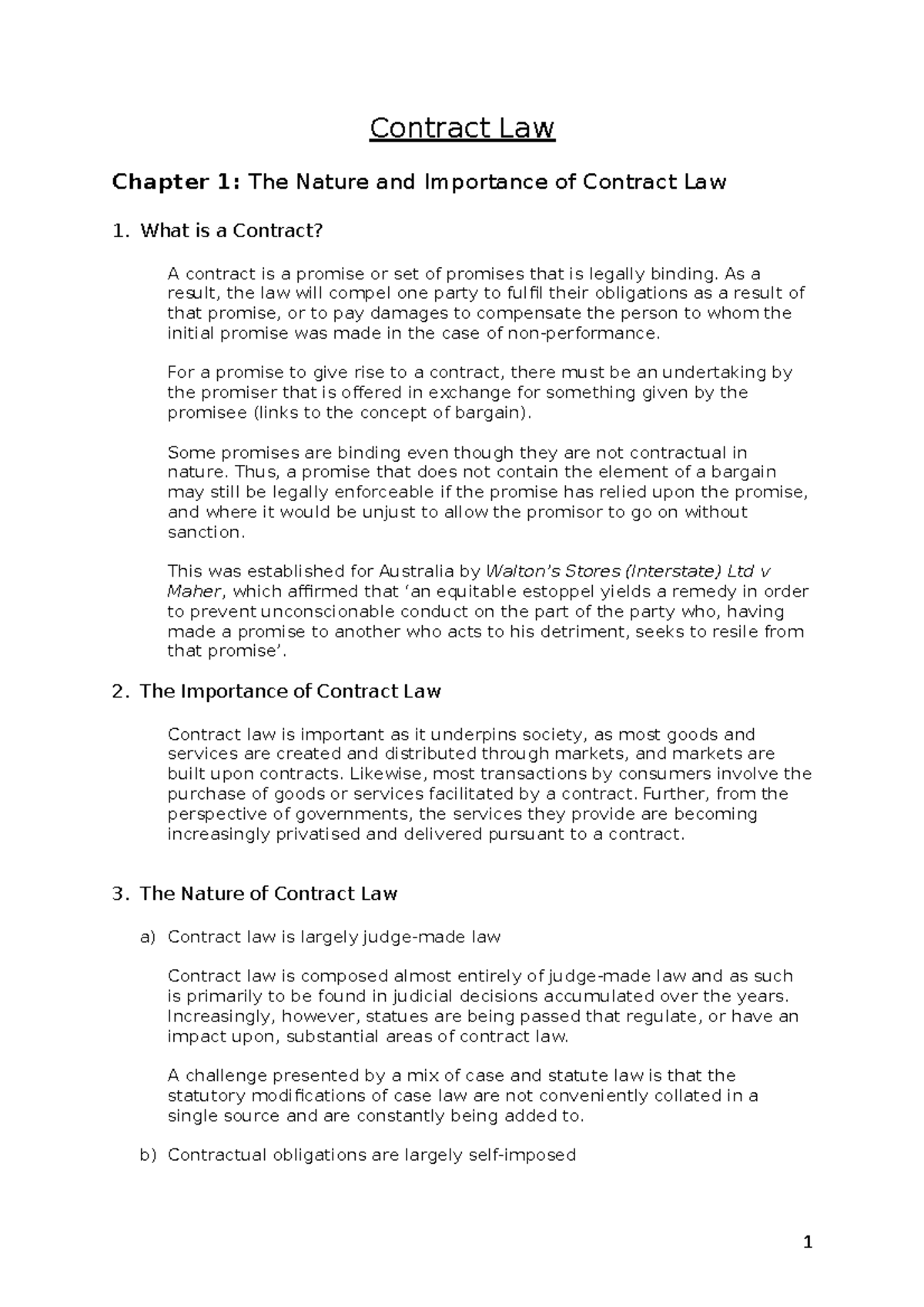 Contract Law Notes (LAW102: Overview and Essential Concepts) - Studocu
