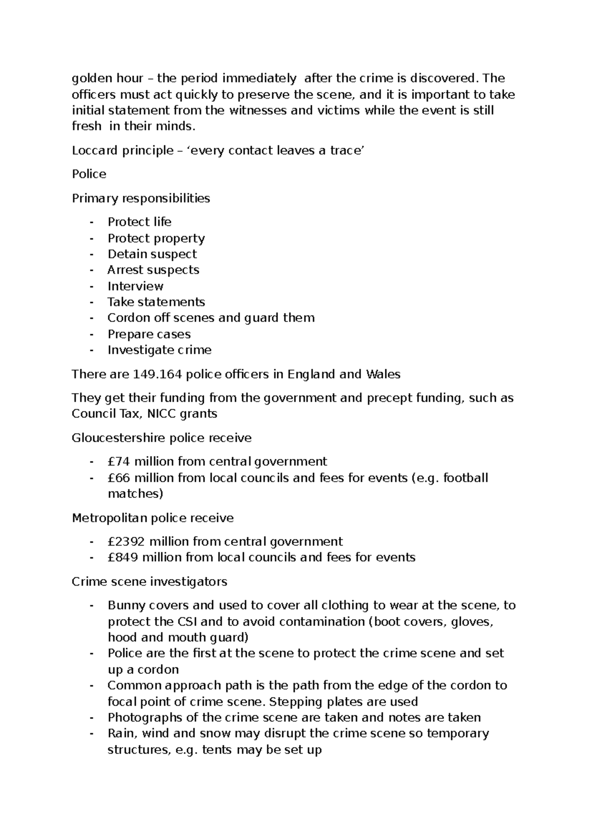 AC1.1 Police Responsibilities and Crime Scene Protocols in Criminology ...