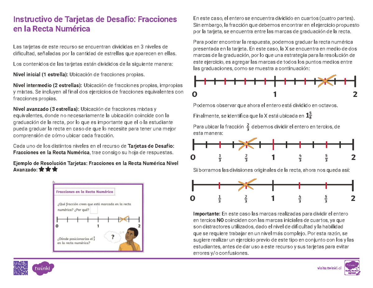 Actividades de Desafío: Fracciones en la Recta Numérica - Nivel 1 a 3 ...