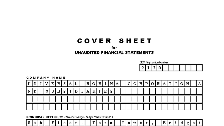 SEC Form 17-Q: Unaudited Financial Statements for URC Q1 2025 - Studocu