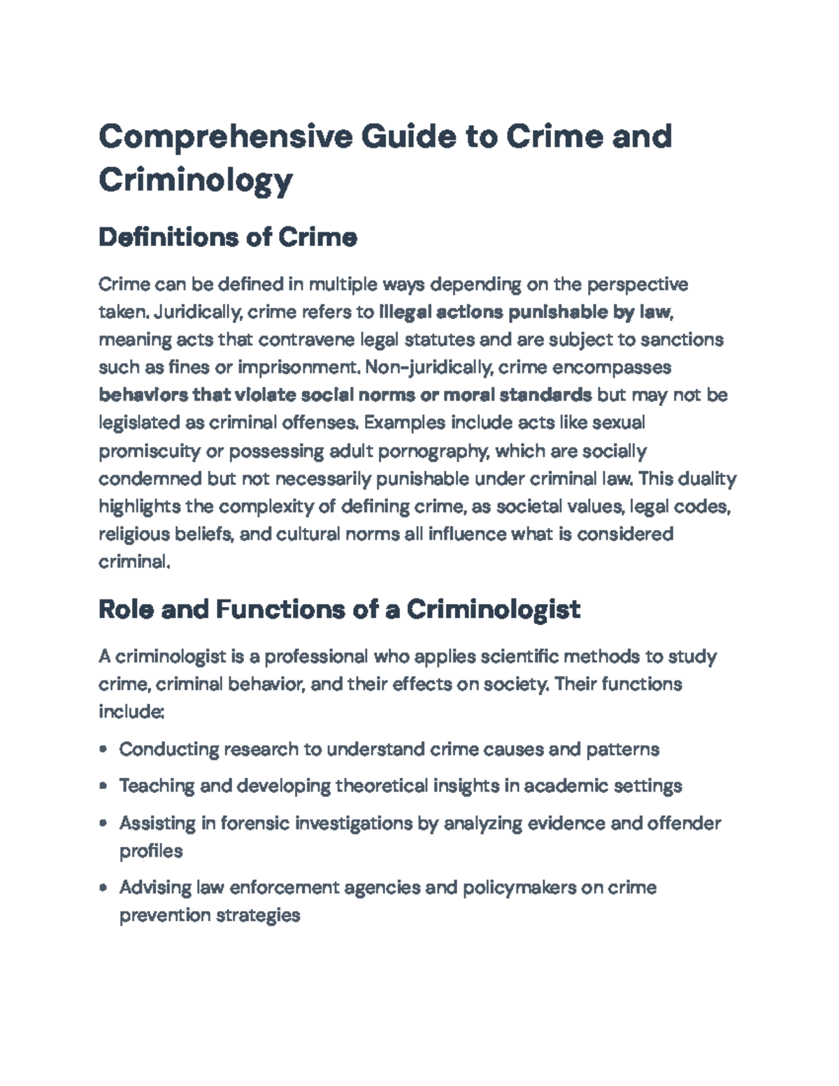Comprehensive Guide to Crime and Criminology: Definitions and Theories ...