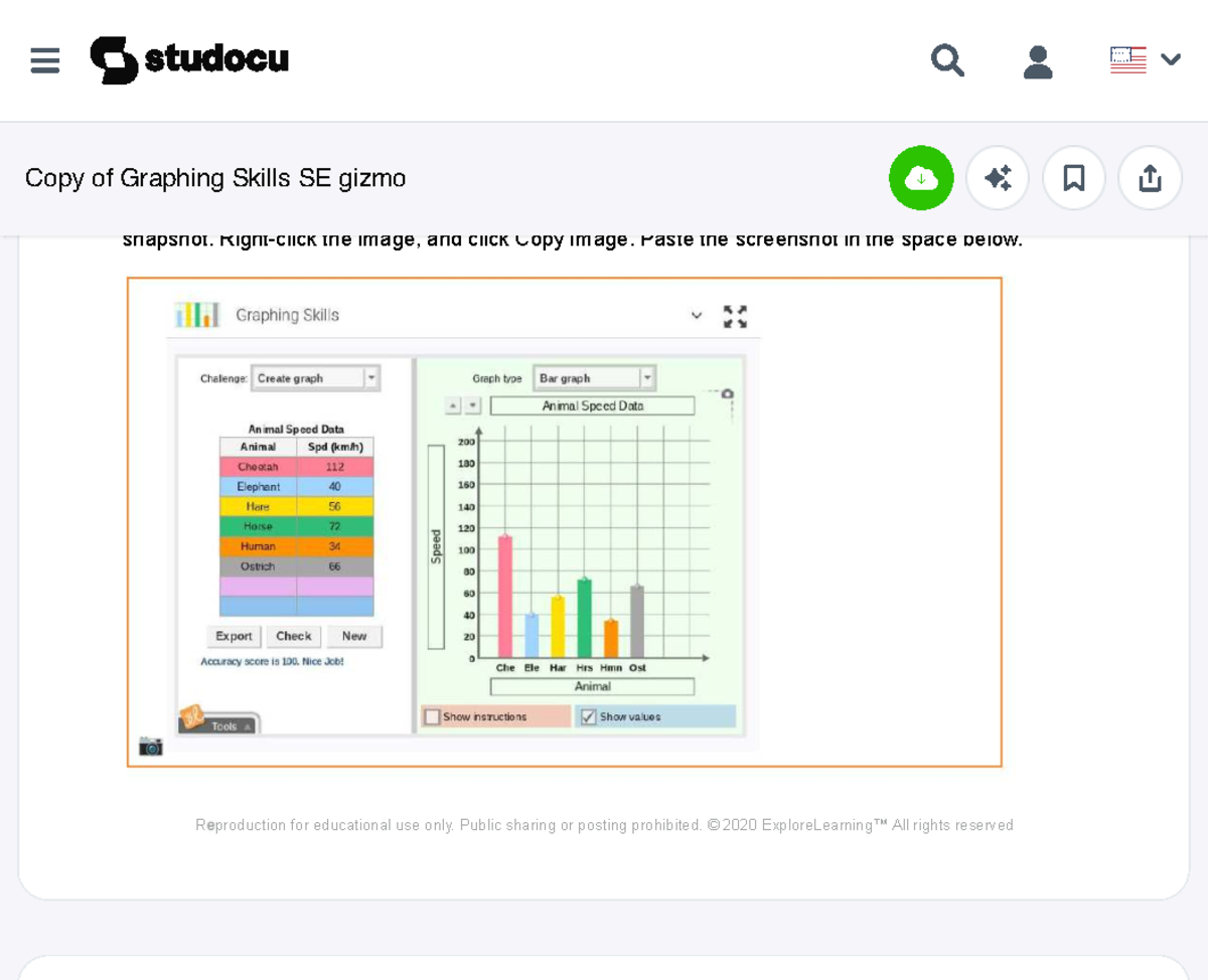 Graphing Skills SE Gizmo - Student Exploration Guide (2020) - Studocu
