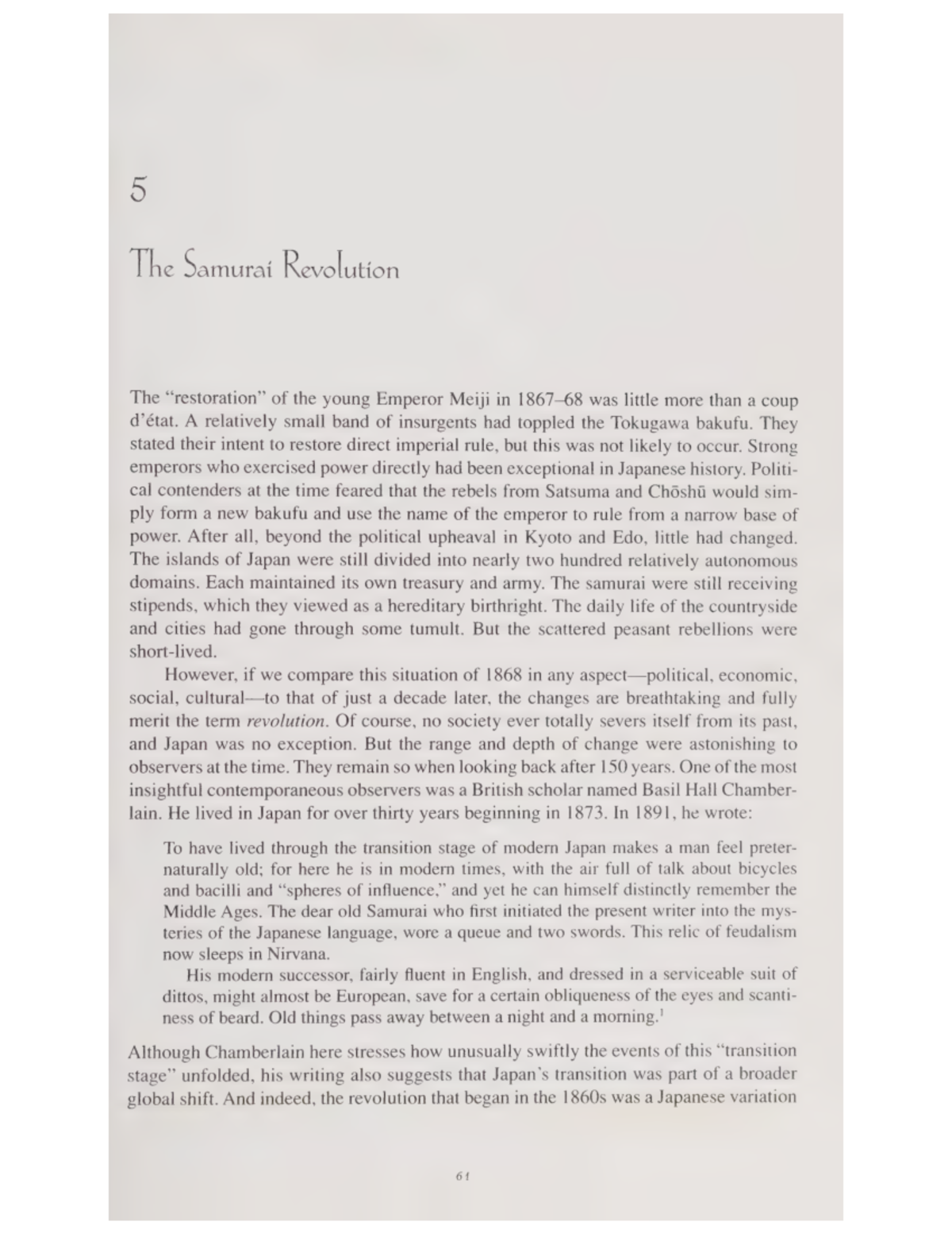 Modern History of Japan - Course Notes (HIST 102) - 5 The Samurai ...