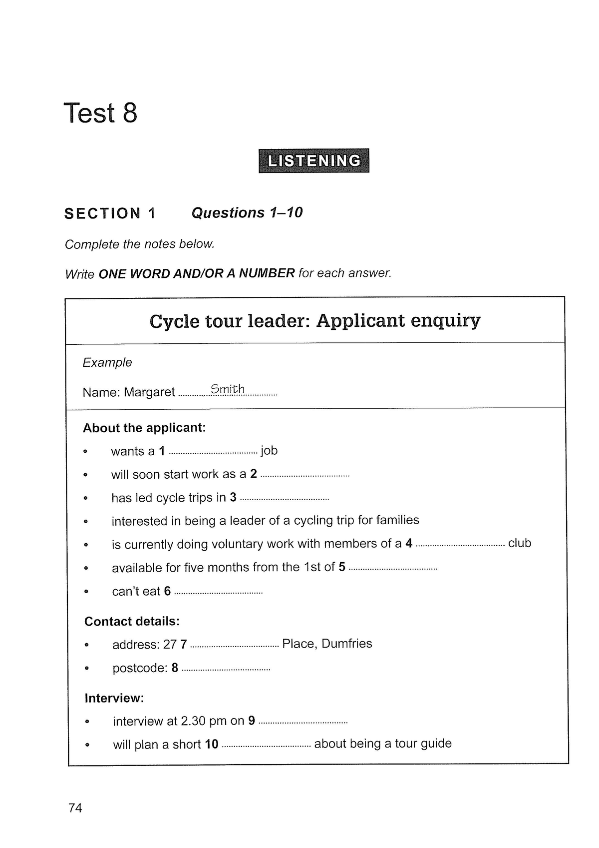 Cam 12 Test 8 Listening Section Notes and Questions - Studocu
