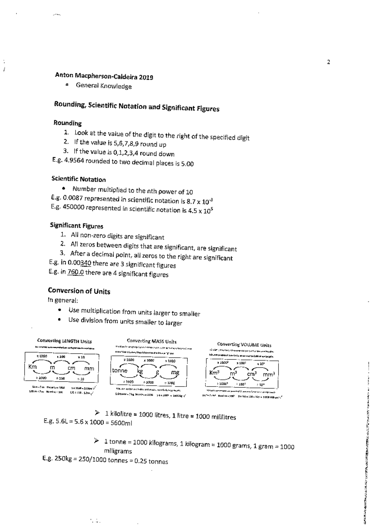 General Knowledge on Rounding, Scientific Notation & Significant ...