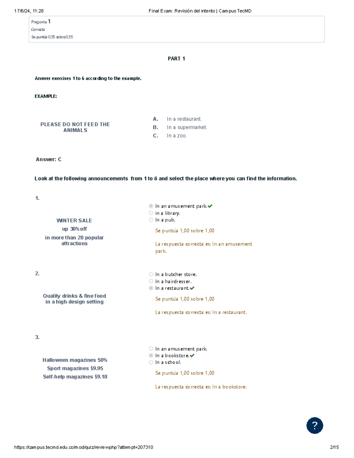 11:28 Final Exam: Revisión del intento Campus TecMD - Respuestas y ...
