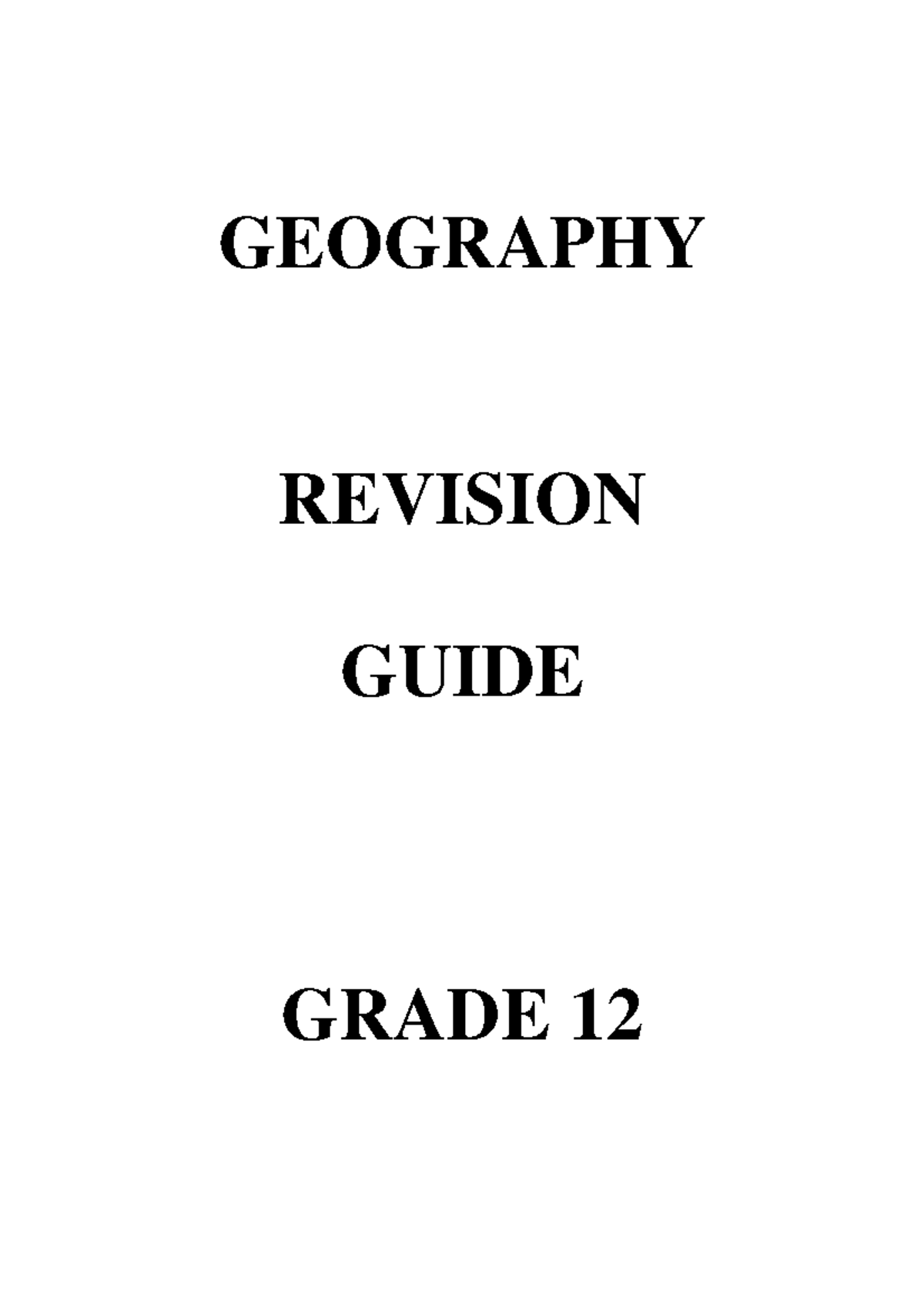 Grade 12 Geography Revision Study Guide: Climate and Weather Insights ...