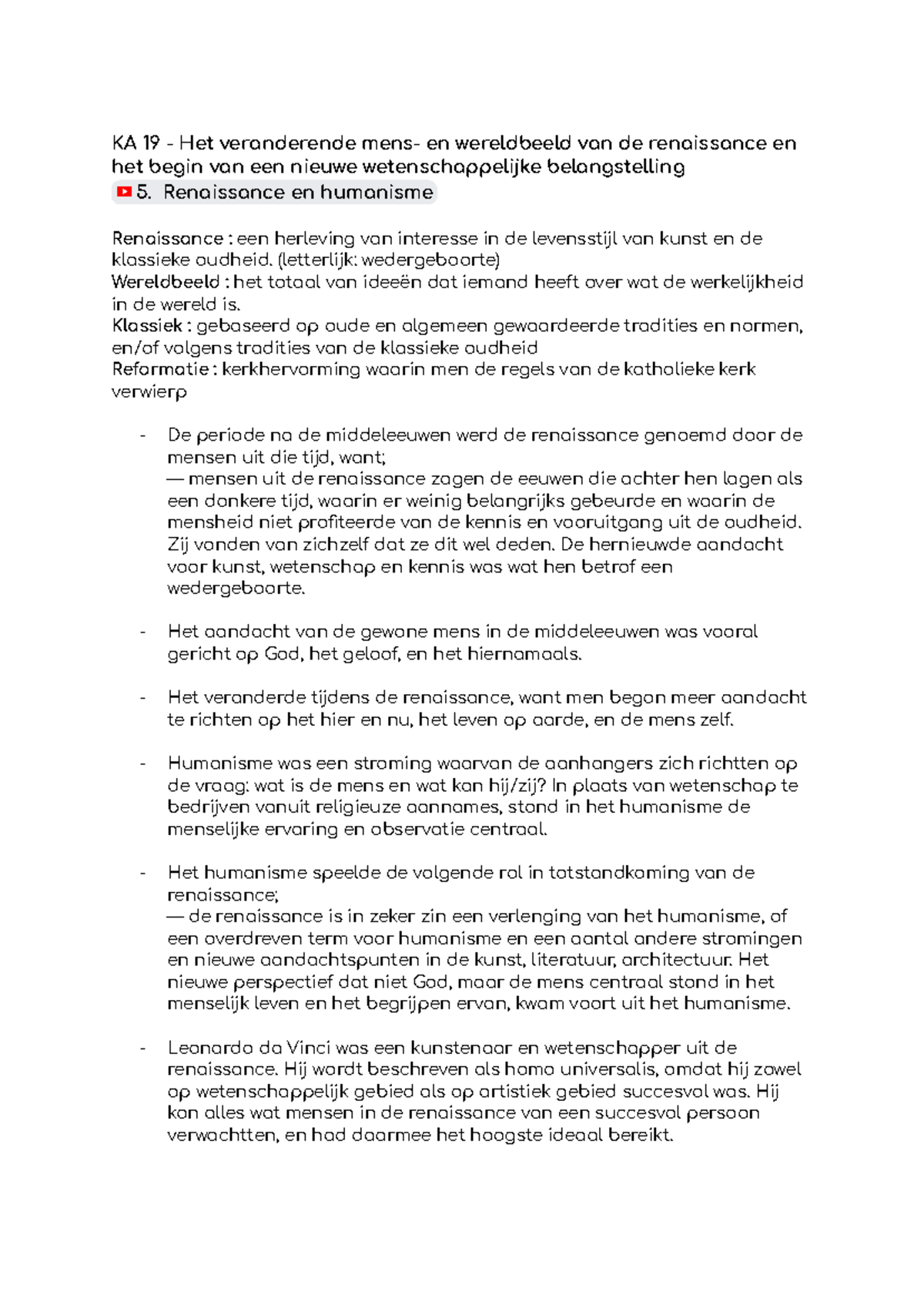 KA 19 - Het veranderende mens- en wereldbeeld in de renaissance ...