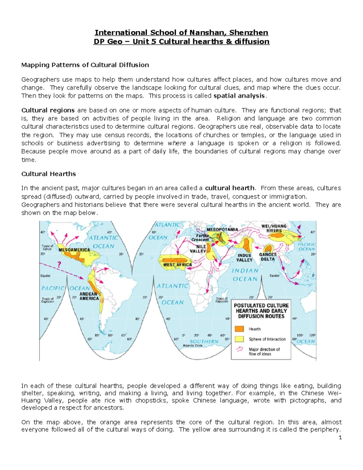 Cultural Hearths & Diffusion: Mapping Patterns in DP Geo Unit 5 - Studocu