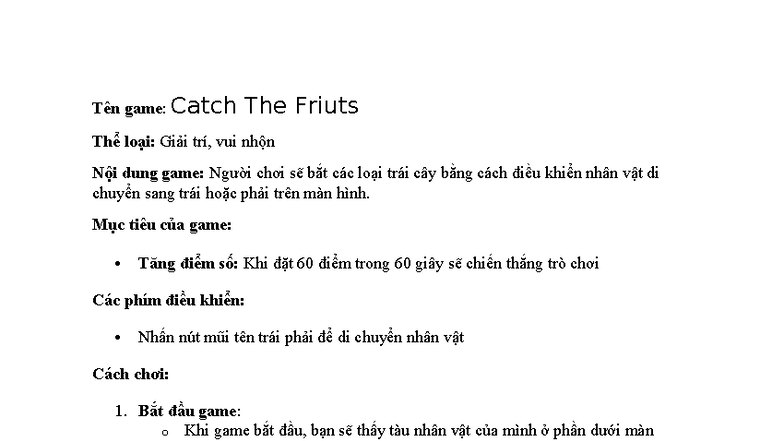 Catch The Fruits Game Overview: Fun & Engaging Gameplay - Studocu