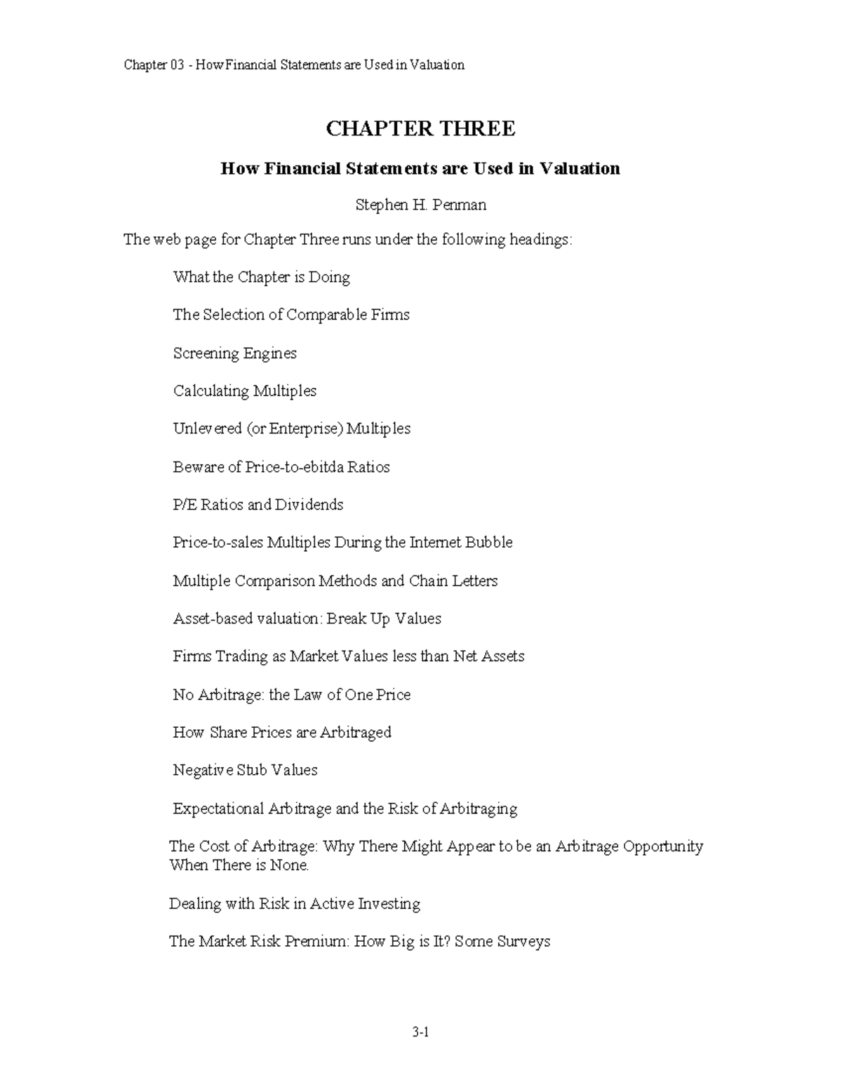 Chapter 03: Financial Statements and Their Role in Valuation Analysis ...