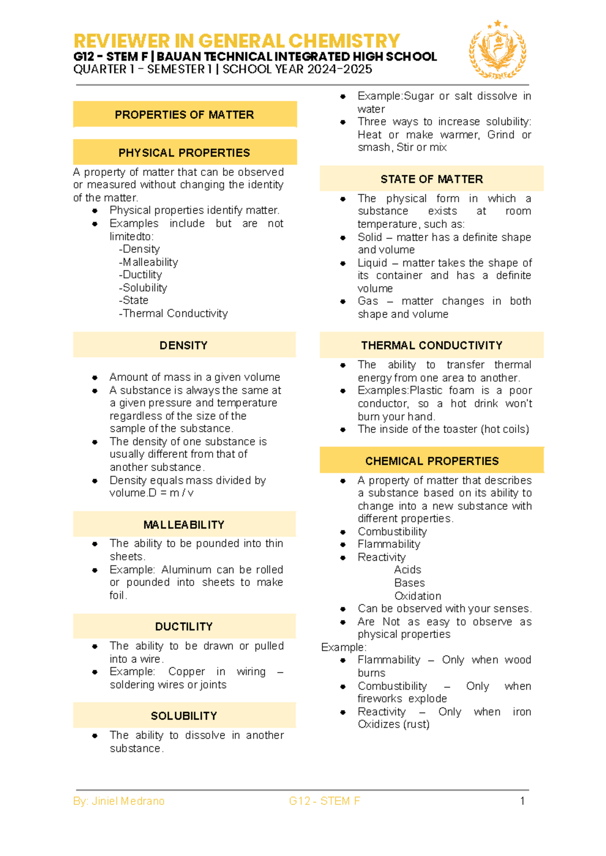 Reviewer-IN- Genchem - chemistry - G12 - STEM F | BAUAN TECHNICAL ...
