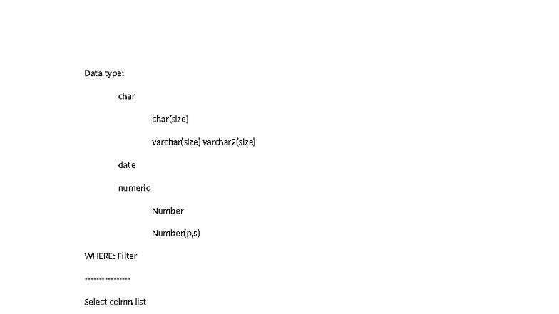 SQL Data Types and Employee Query Examples (CS101) - Studocu