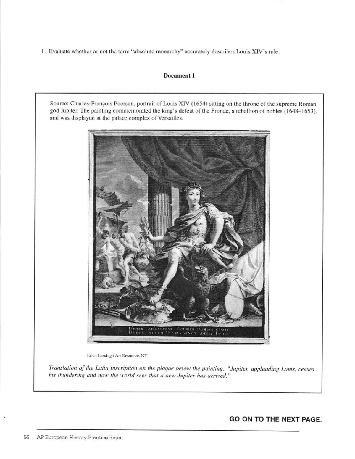 AP European History DBQ: Evaluating Louis XIV's Rule and Legacy - Studocu