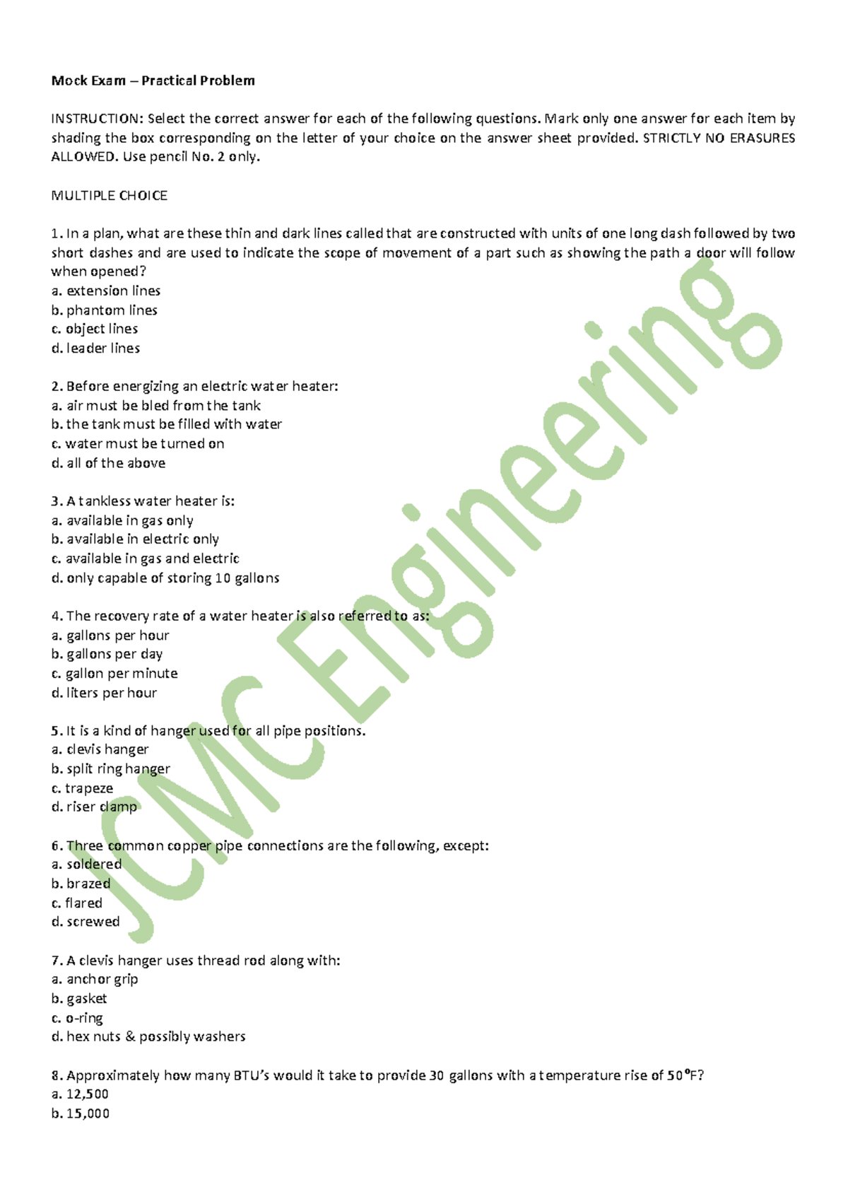 Mock Exam Practical Problem - Mock Exam – Practical Problem INSTRUCTION ...