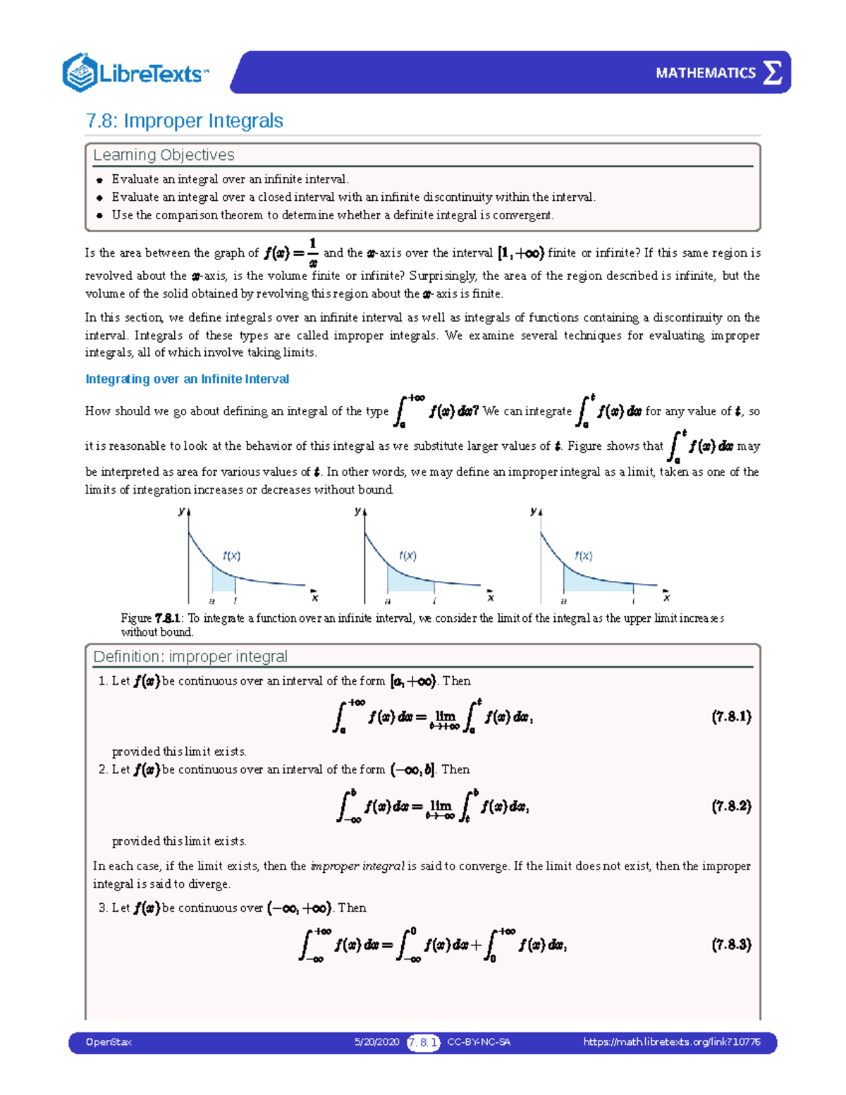 Improper Integrals and Applications in MTH 211 Calculus II - Studocu