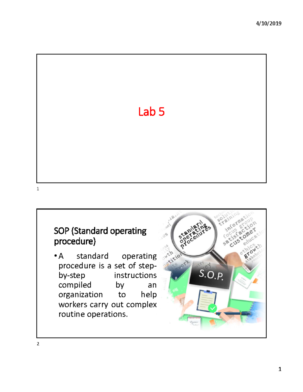 Lab 5: SOP for Application & Storage of Pharmaceuticals - Studocu