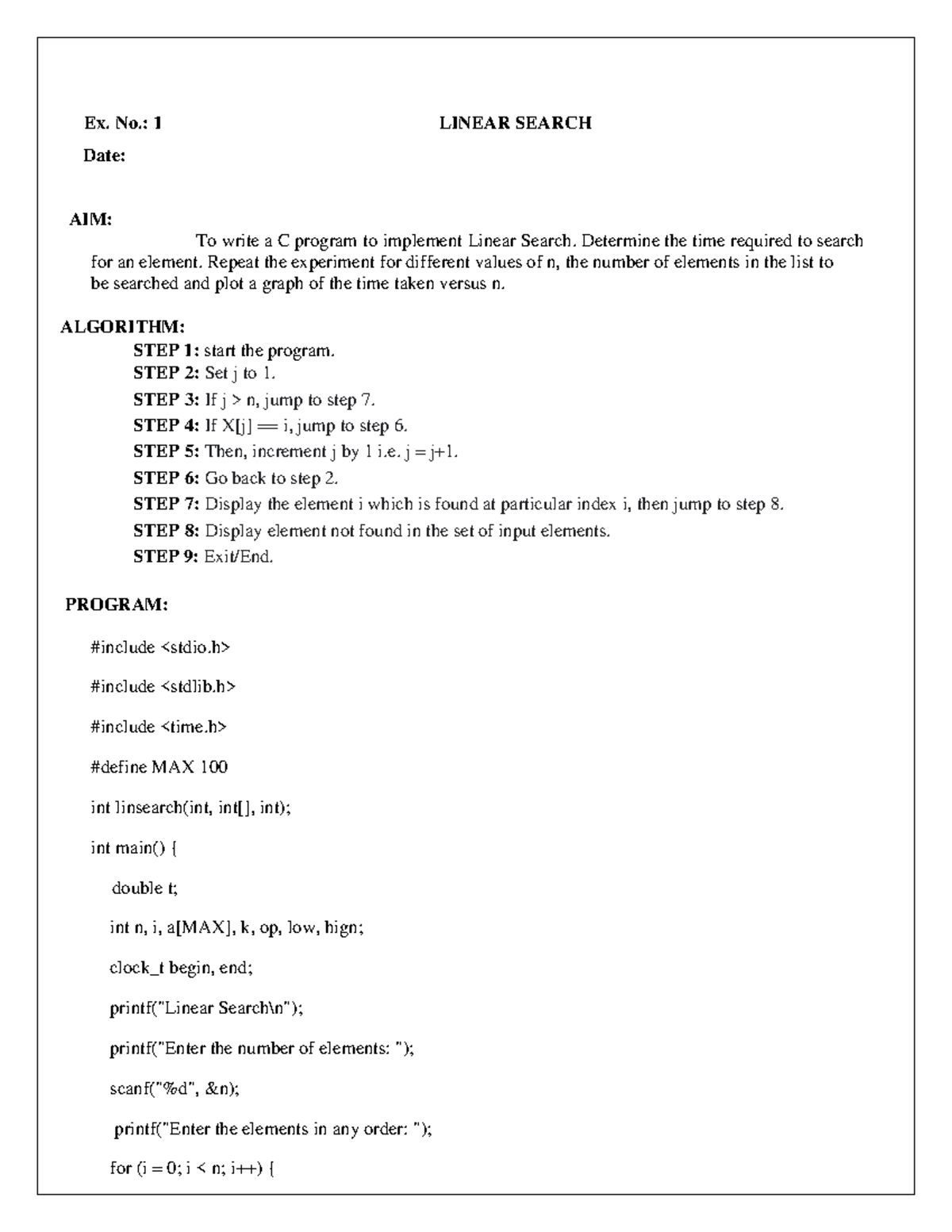 AG LAB Manual - Algorithm Implementations and Performance Analysis - Studocu