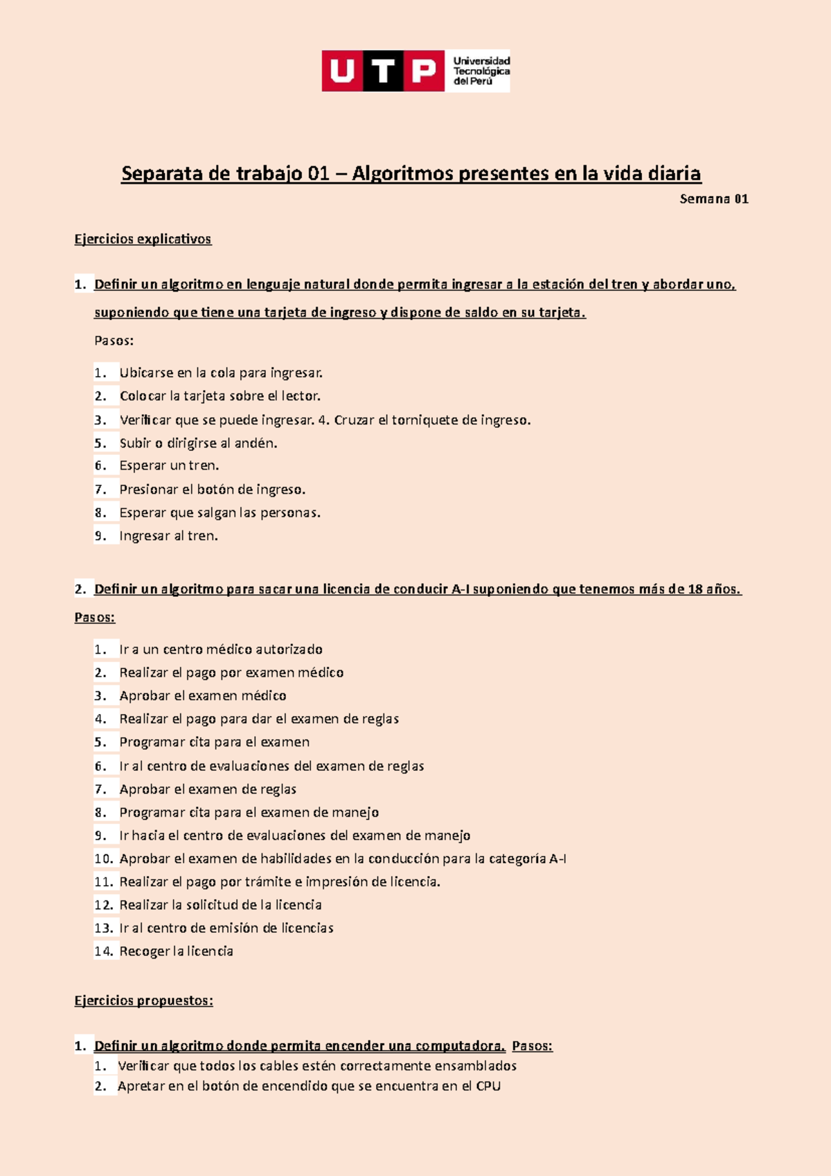 S01.s1 - Resolver ejercicios - Principios de algoritmos - UTP - Studocu