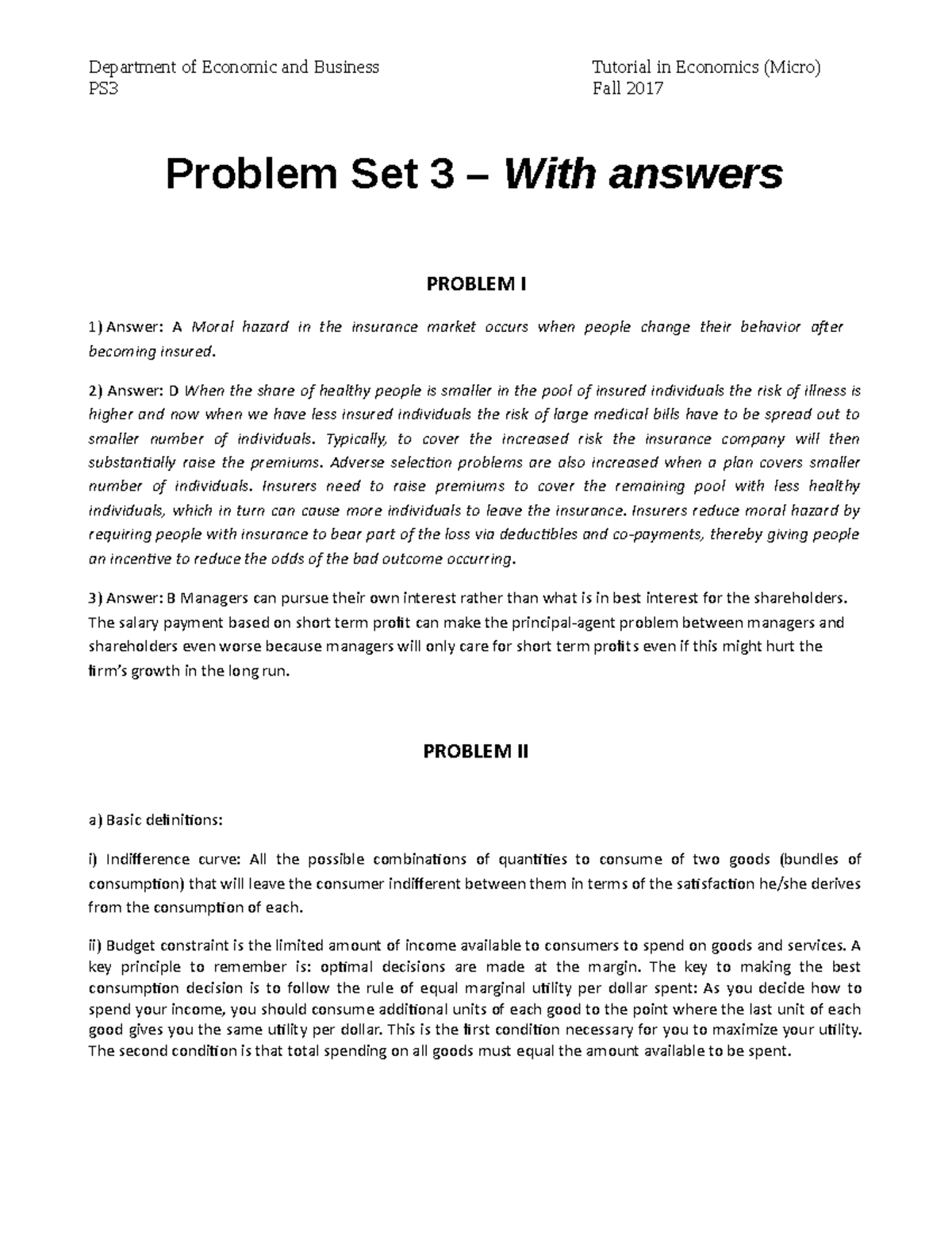 Micro 3 - Teacher Solutions - PS3 Fall 2017 Problem Set 3 – With ...
