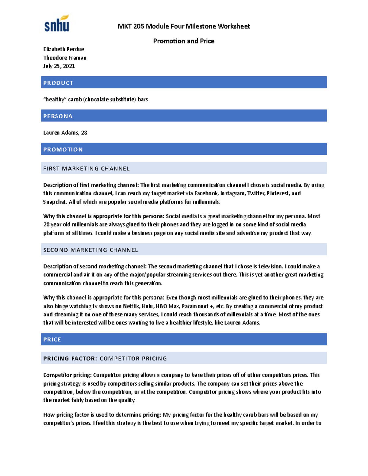 MKT205 Module Four Milestone Applied Marketing Channel Strategies - Studocu