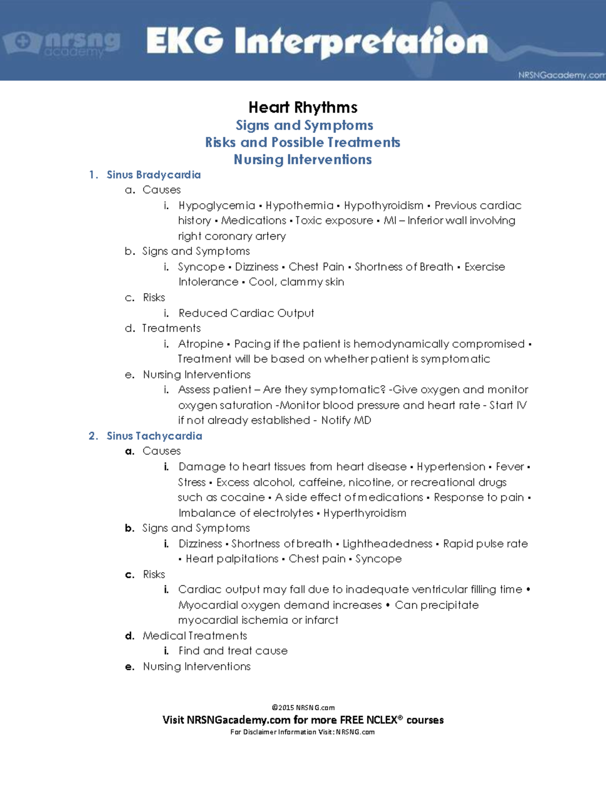 Heart Rhythms: Signs, Symptoms, and Nursing Interventions for NCLEX ...