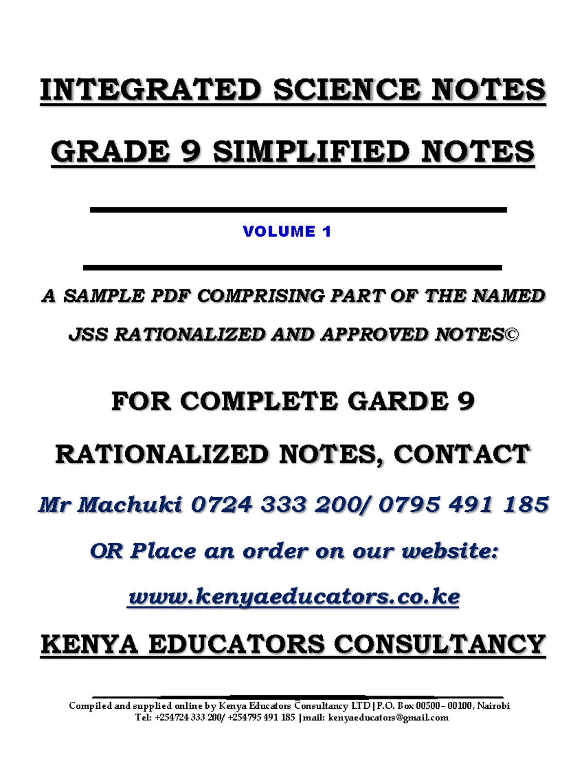INT SCI G9 TERM 1 OPENER EXAMS SERIES 1 & 2 PDF ASSESSMENT - Studocu