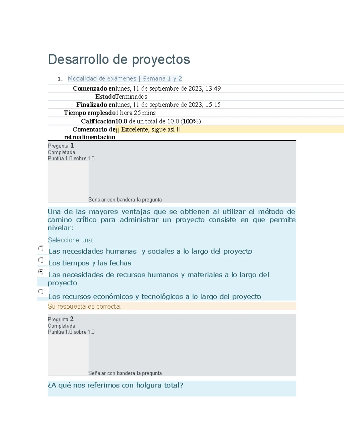 Examen Desarrollo de Proyectos - Semanas 3 y 4 (Curso XYZ) - Studocu