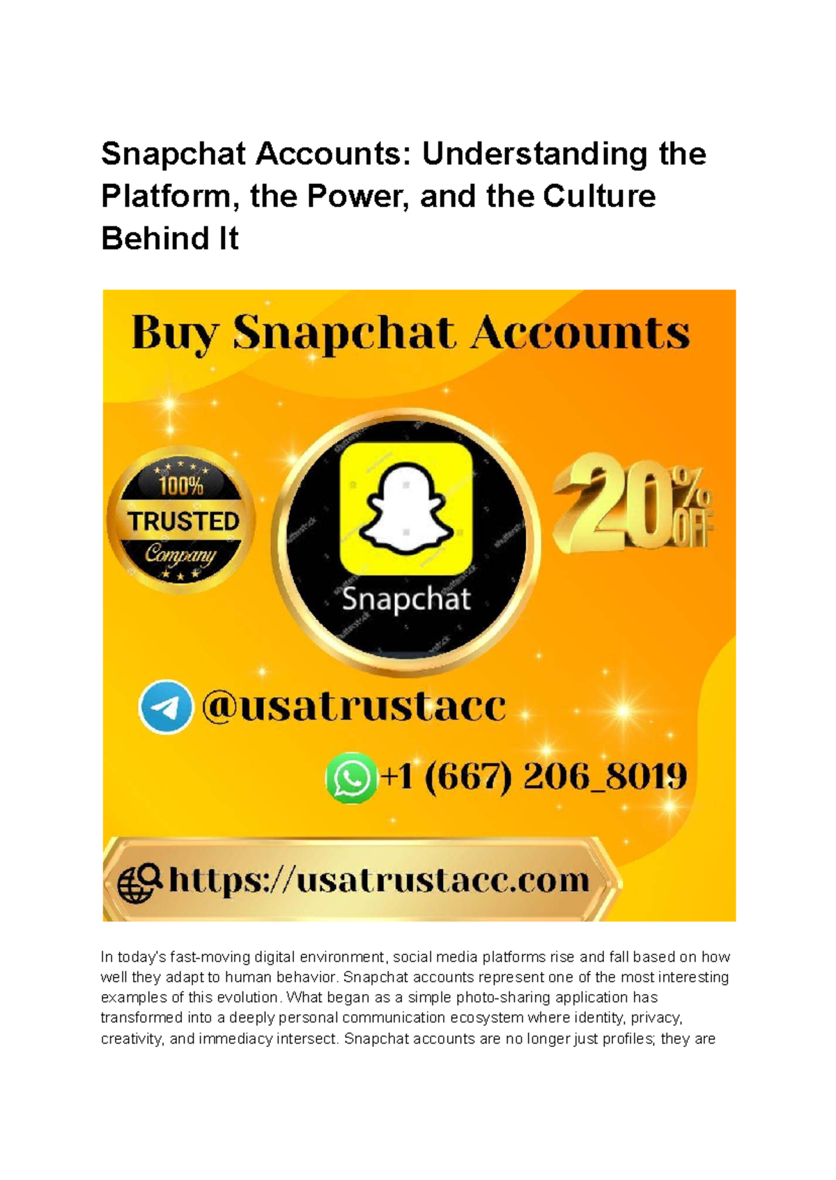 5 Best Places to Buy Snapchat Accounts Online: A Comprehensive Guide ...