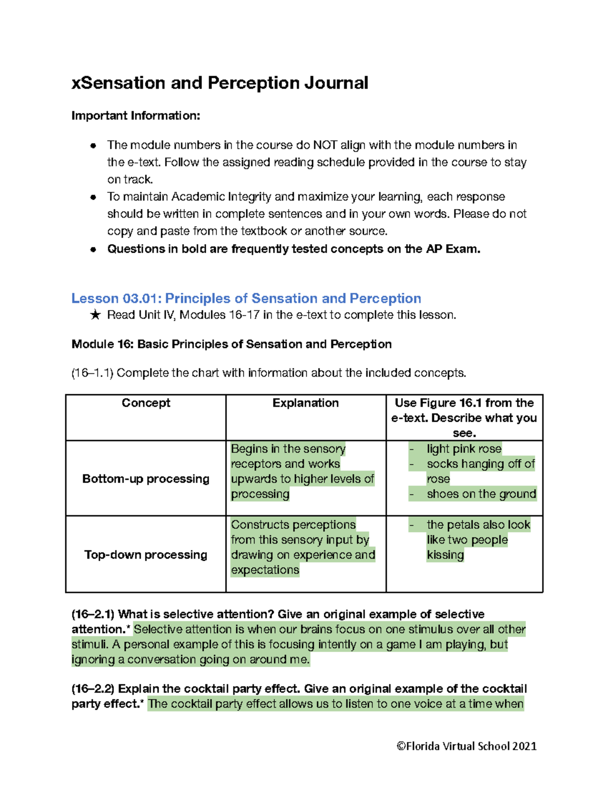 Sensation and Perception Notes: Lesson 03 Overview (PSY101) - Studocu