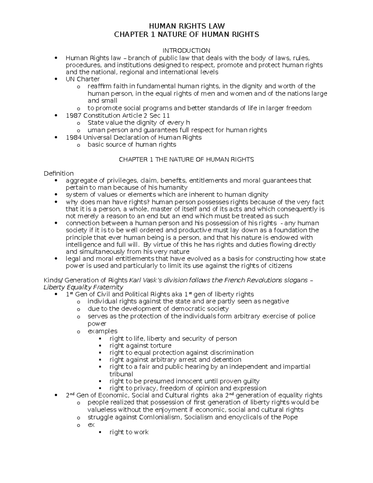 186884992 Human Rights Sarmiento Chap 1 - CHAPTER 1 NATURE OF HUMAN ...