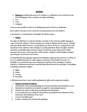 Draft format for civil and criminal cases - DRAFTING REPORT BY HARSHIT ...