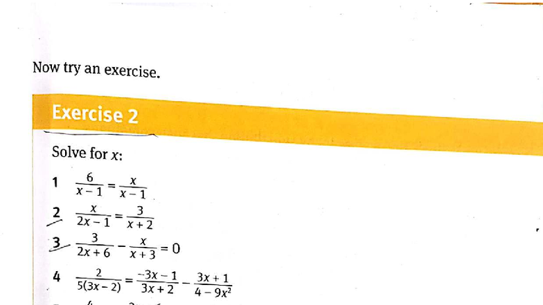Grade 11 Equations Exercise 2: Solving for x - Studocu