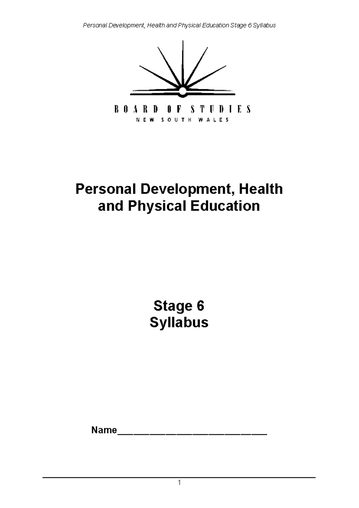 PDHPE Stage 6 HSC Syllabus: Options 1 & 5 Overview - Studocu