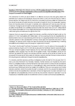 [Solved] s34 CJPOA 1994 Adverse inferences may only be drawn at trial ...