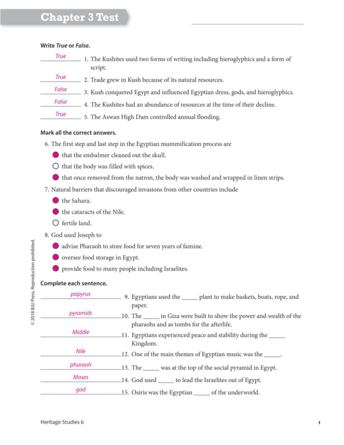 Heritage Studies 6: Chapter 3 True or False Test Review - Studocu