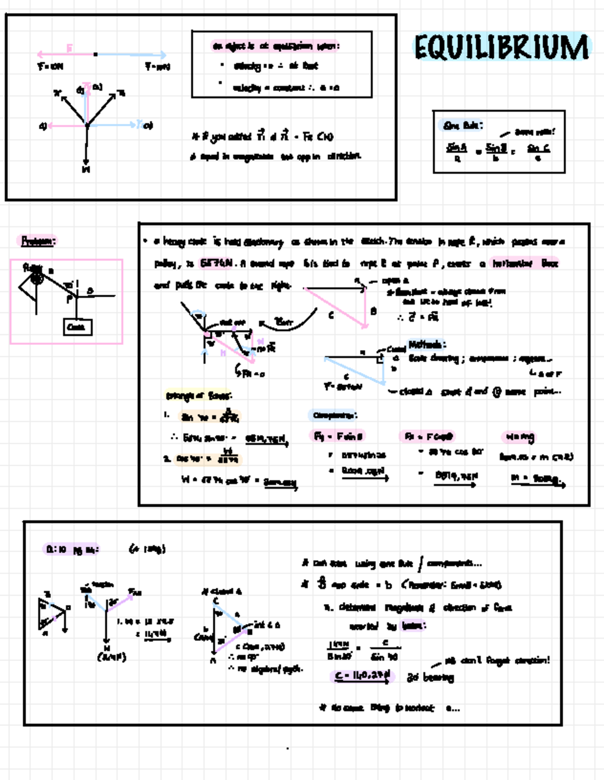 Forces-Equilibrium - EQUILIBRIUM E G an object is at equilibrium when ...