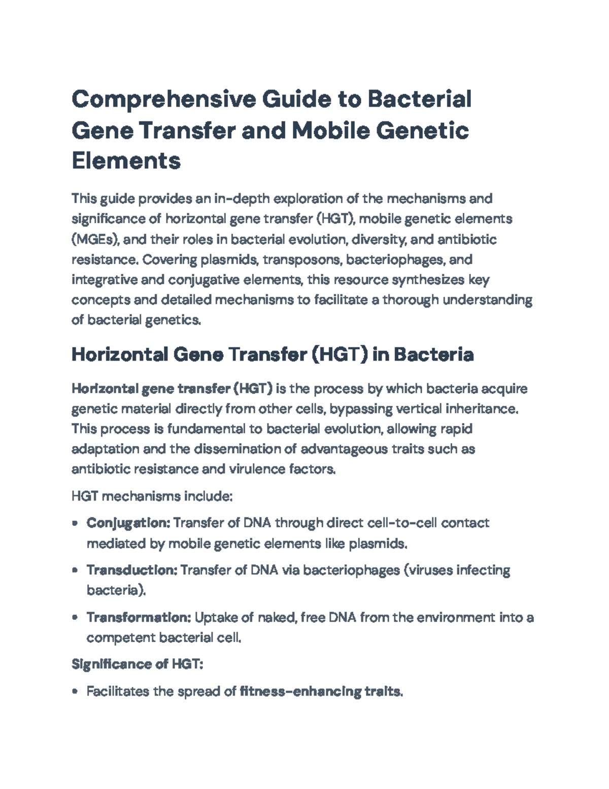 Comprehensive Guide to Bacterial Gene Transfer & Mobile Genetic ...