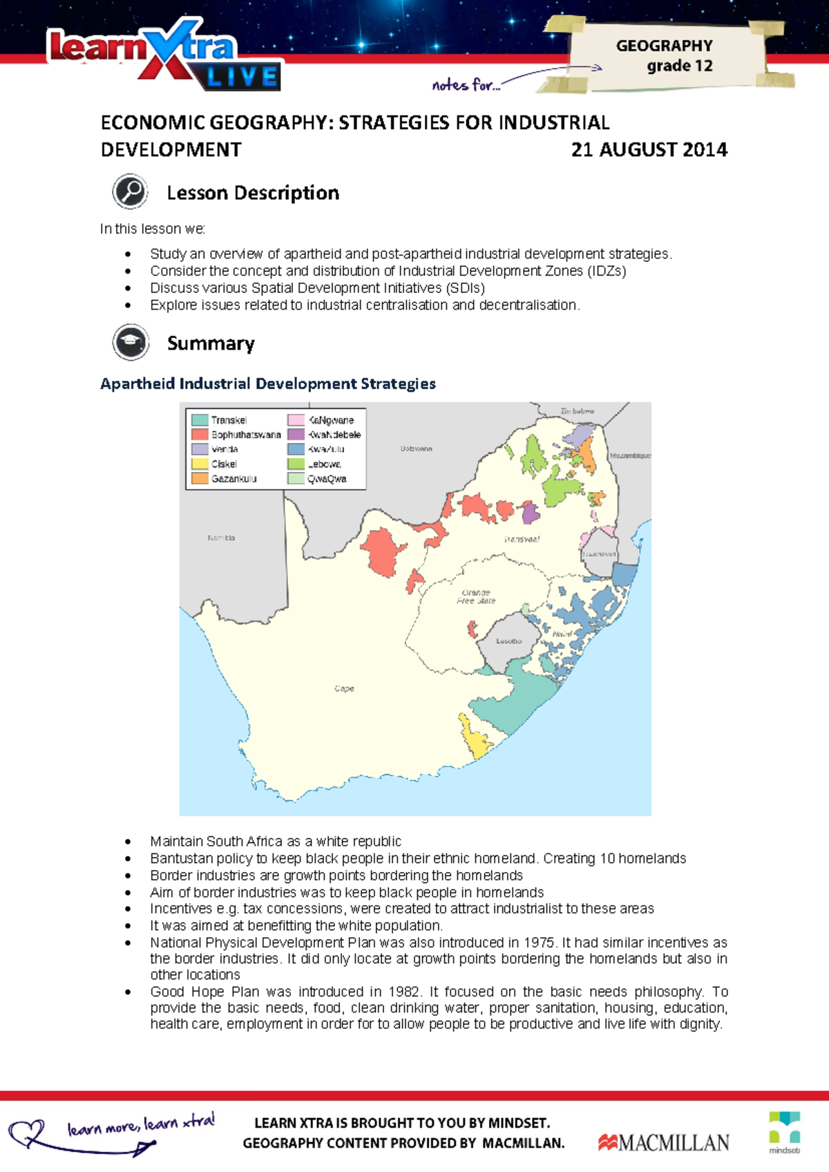ECON 101: Industrial Development Strategies & Spatial Initiatives ...